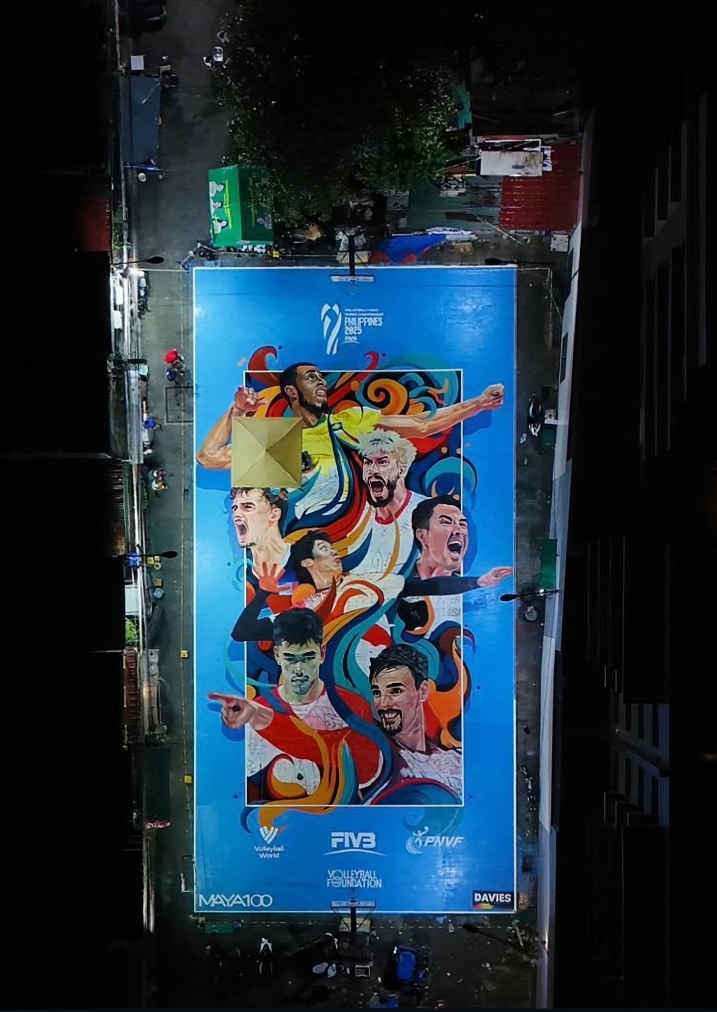 Mural with volleyball stars adorned a court in Pasay